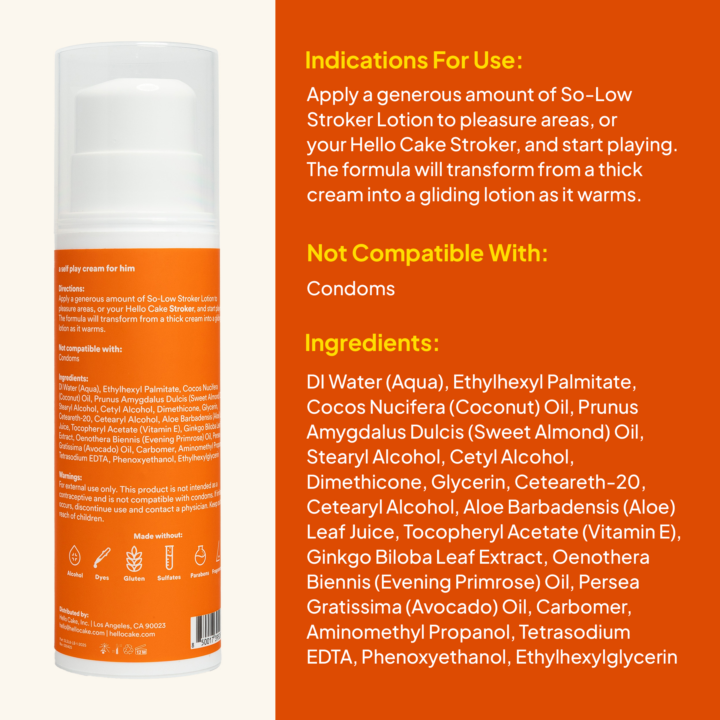 So-Low Stroker Lotion 8 oz -Transforming Solo Cream | Hello Cake